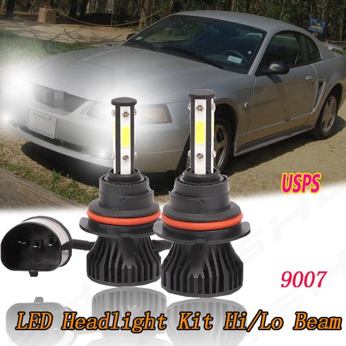 LED Headlight Kit 9007 HB5 6000K White Hi/Low Bulbs for Ford Mustang ...