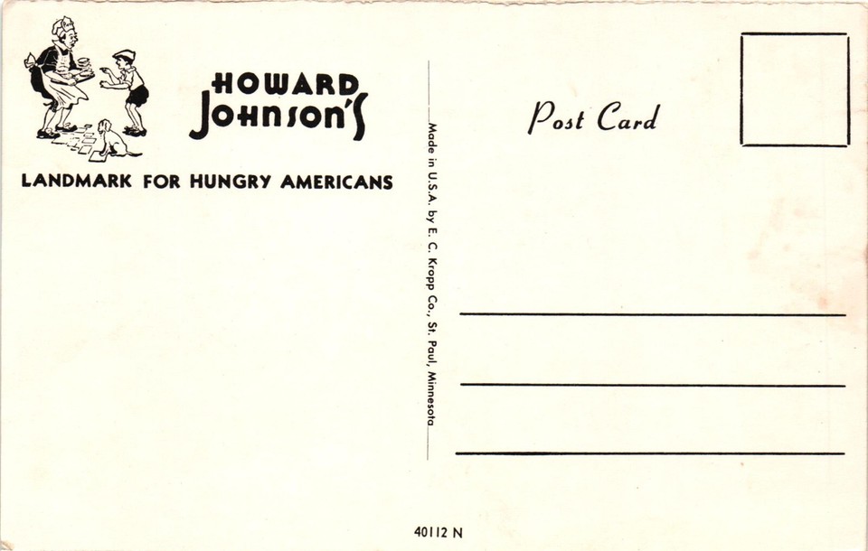 Howard Johnsons Restaurant Exterior Street View Unposted 60s Vintage ...