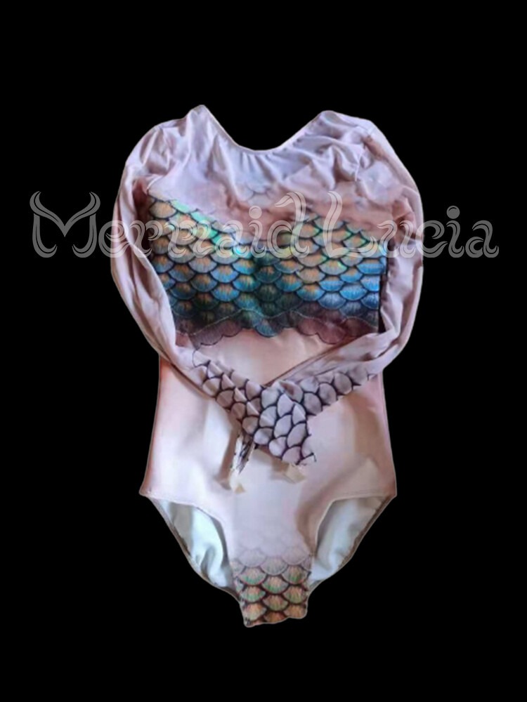 Betta Fish Mermaid Tail 1 Red Cosplay Costume Swimwear add Monofin Fin ...