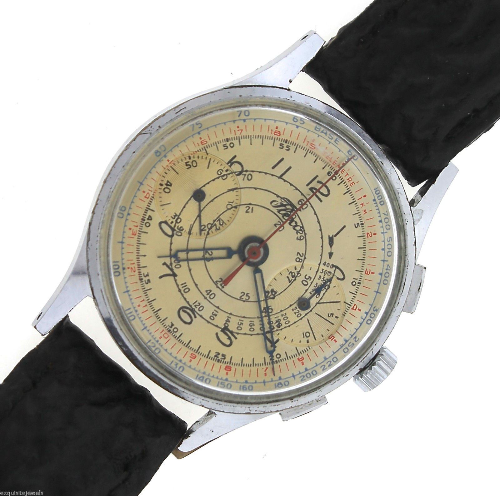 RARE Men's Vintage Fleco Britix Chronograph 654 17-Jewel Stainless ...