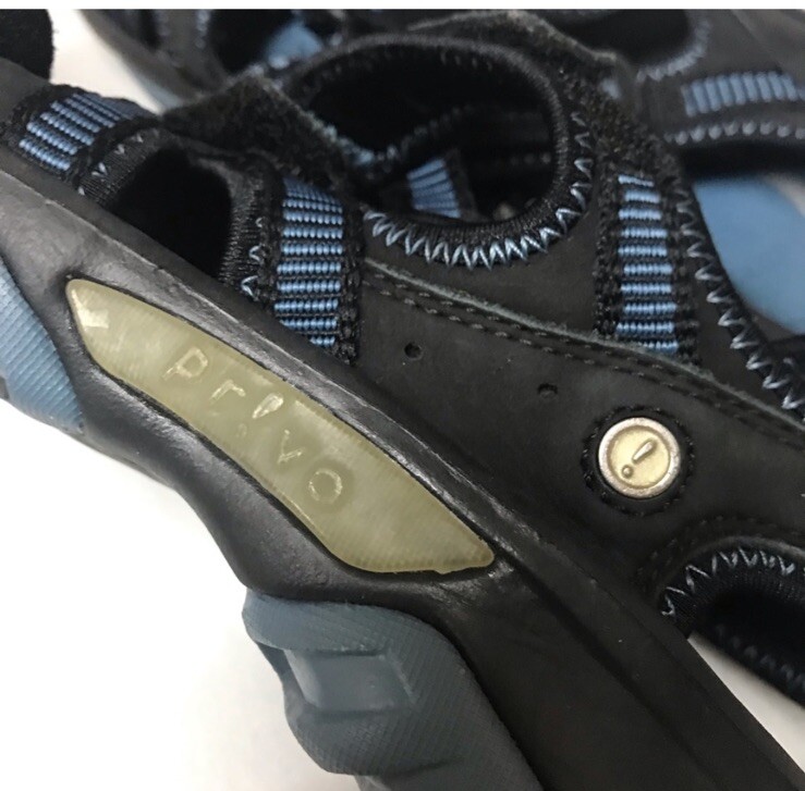 Clarks Privo 7 Sport Sandals Black Blue Adjustable Strap Flats | eBay