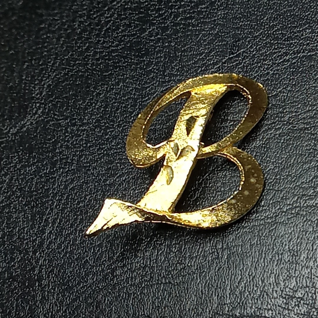 Vintage Signed MAMSELLE Textured Letter "B" Pin Brooc… - Gem