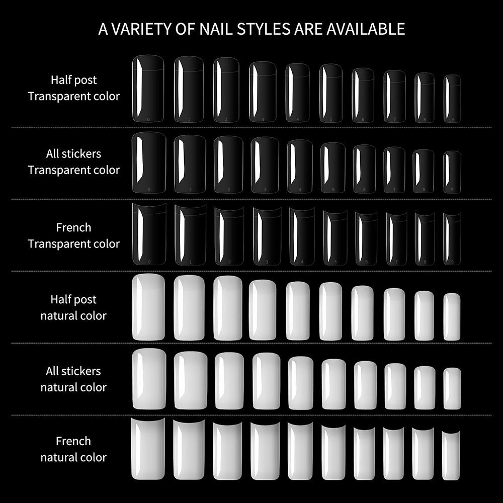 for Building Full Cover&Half Cover French No Trace Fake Nails False ...