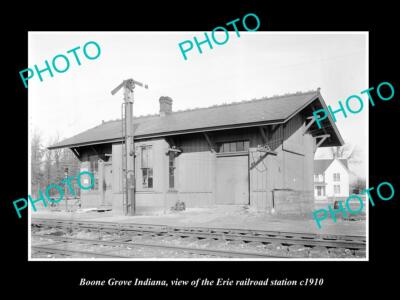 OLD 6 X 4 HISTORIC PHOTO OF BOONE GROVE INDIANA, ERIE RAILROAD STATION ...