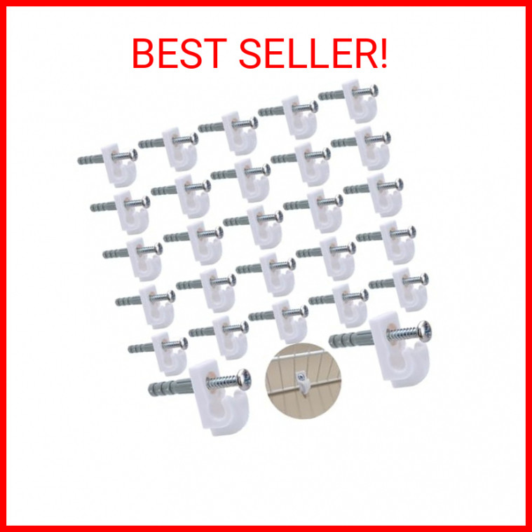 Down Wall Clips- 30 Sets Wire Shelf Brackets Loop Clips-Closet Shelves ...
