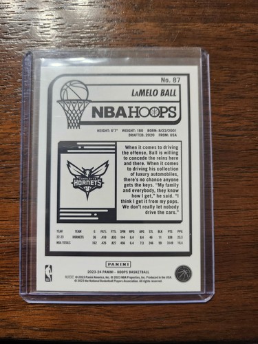 2023-24 Panini NBA Hoops Lamelo Ball Hyper Blue Charlotte Hornets #87 ...