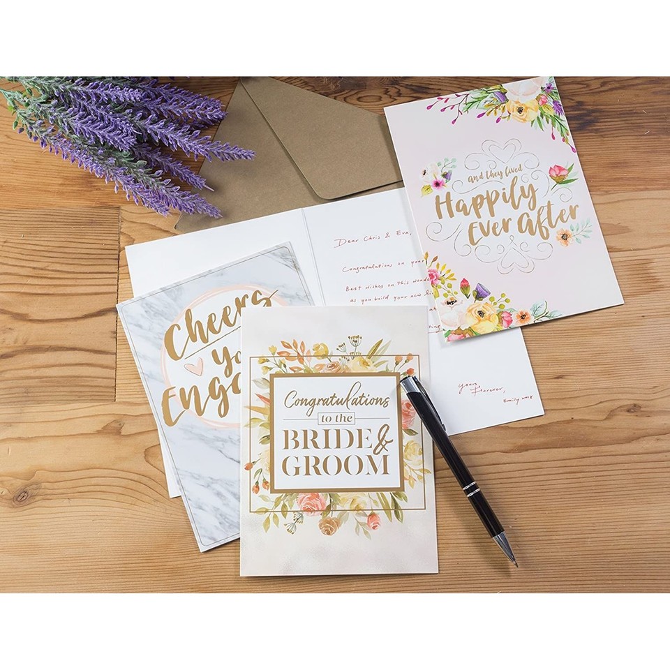 36 Pack Engagement and Wedding Cards for Couples with Envelopes, 6 ...