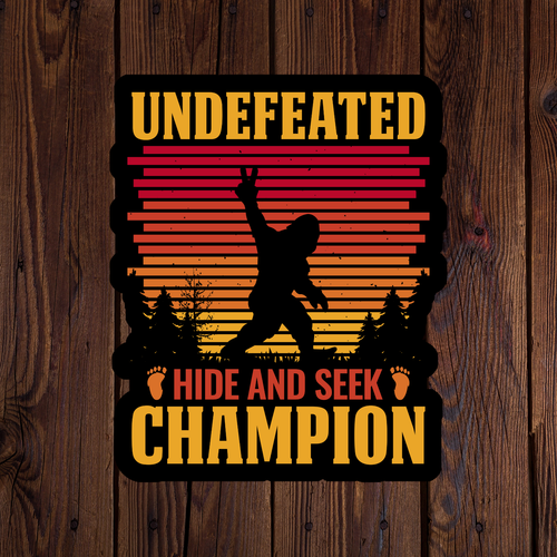 Bigfoot sticker vinyl decal yeti sasquatch undefeated hide and seek ...