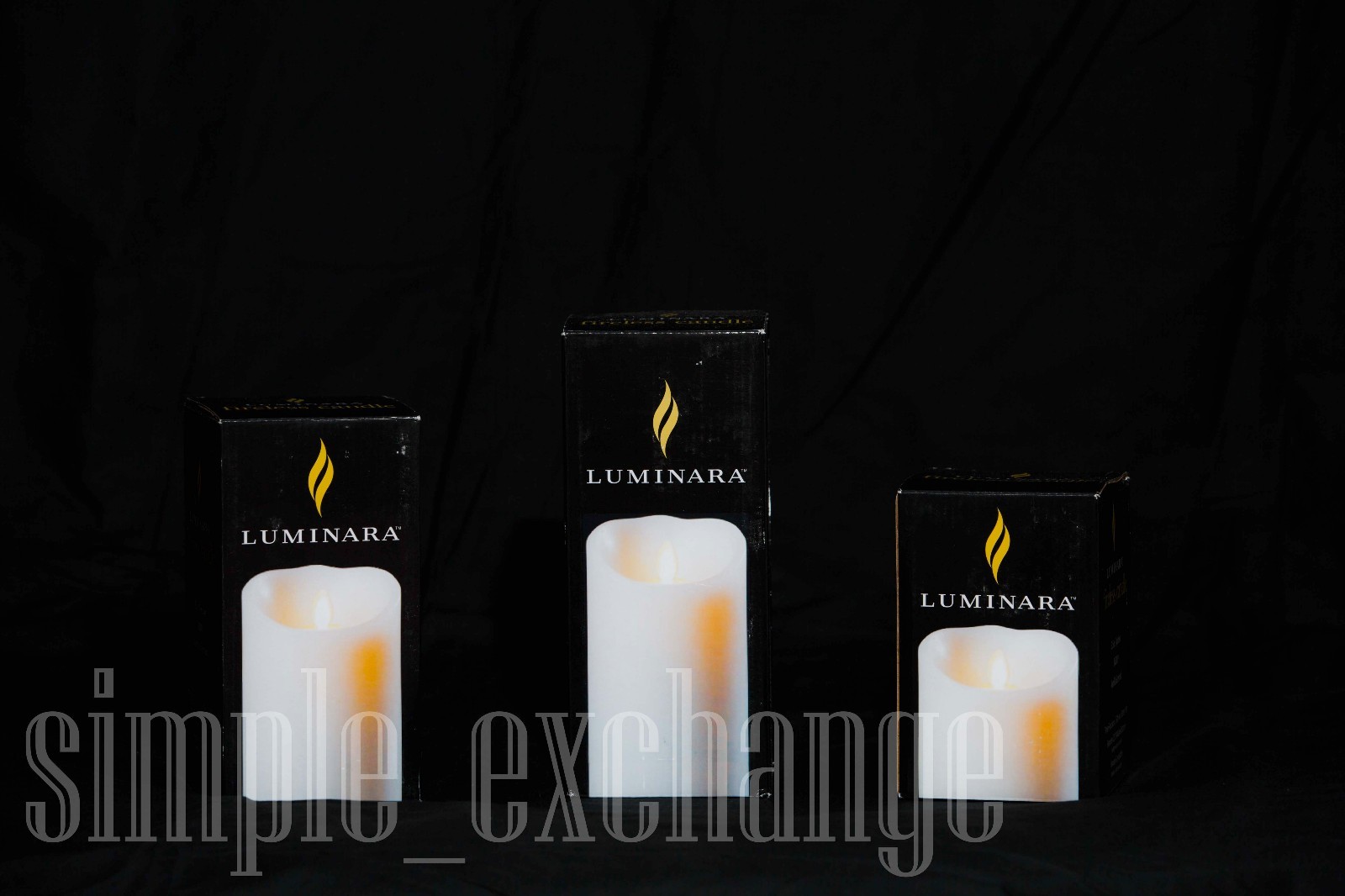 Set of 3 Vanilla Scent Luminara Fireless Candles (free remote) - free ...