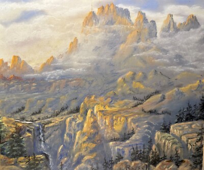 James L Russell Framed Signed Landscape Mount Whitney Pastel Painting ...