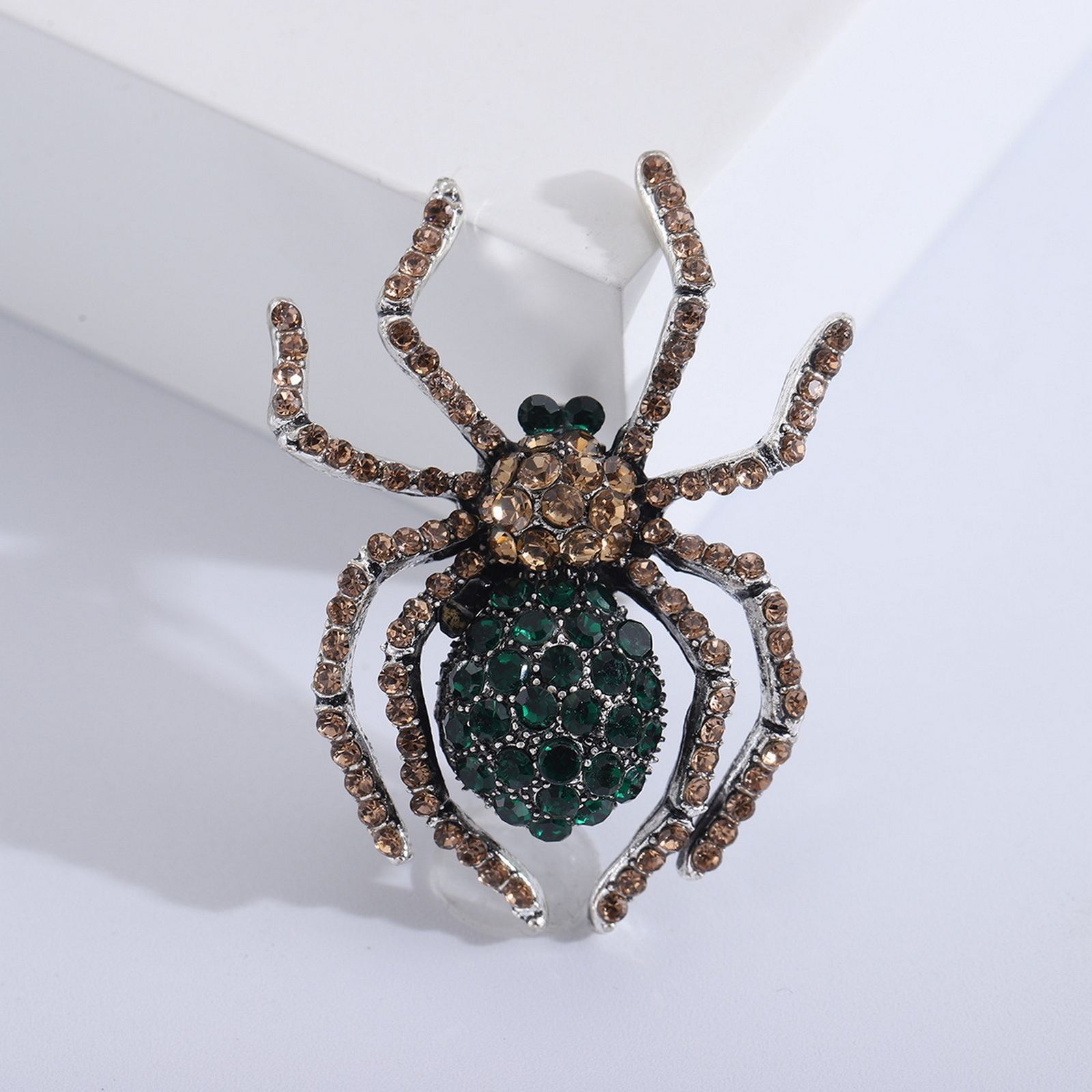 Anti-oxidation Brooch Exquisite Workmanship Shiny Rhinestone Spider ...