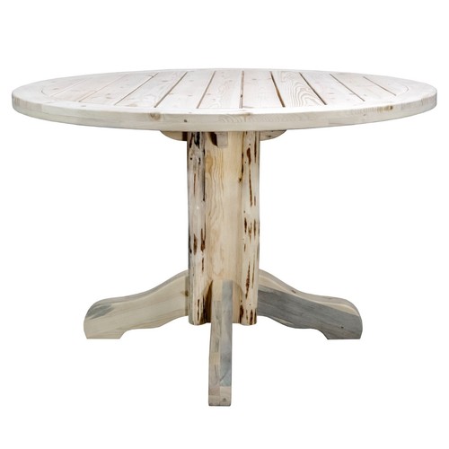 Rustic OUTDOOR Table Wooden LOG Patio Deck Tables Unfinished USA Amish ...