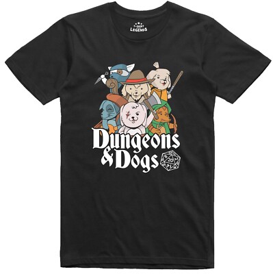 Mens Funny T Shirt Role Playing Dungeons and Dogs Regular Fit Ring Spun ...