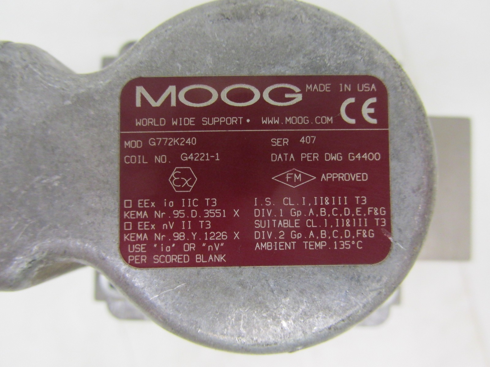 MOOG G772K240 Sensor S38FOFA4VB4 3030TH | eBay