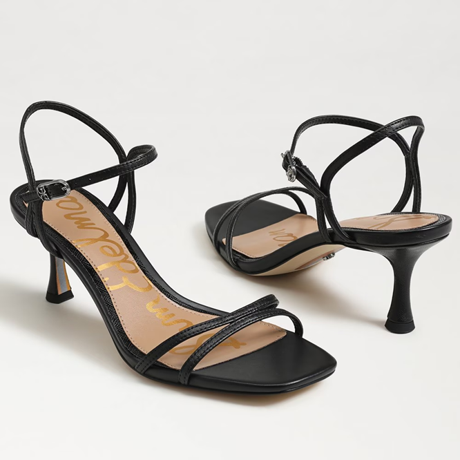 Sam Edelman Presley Black Strappy Kitten Heel Sandal Women's sizes 6-11 ...
