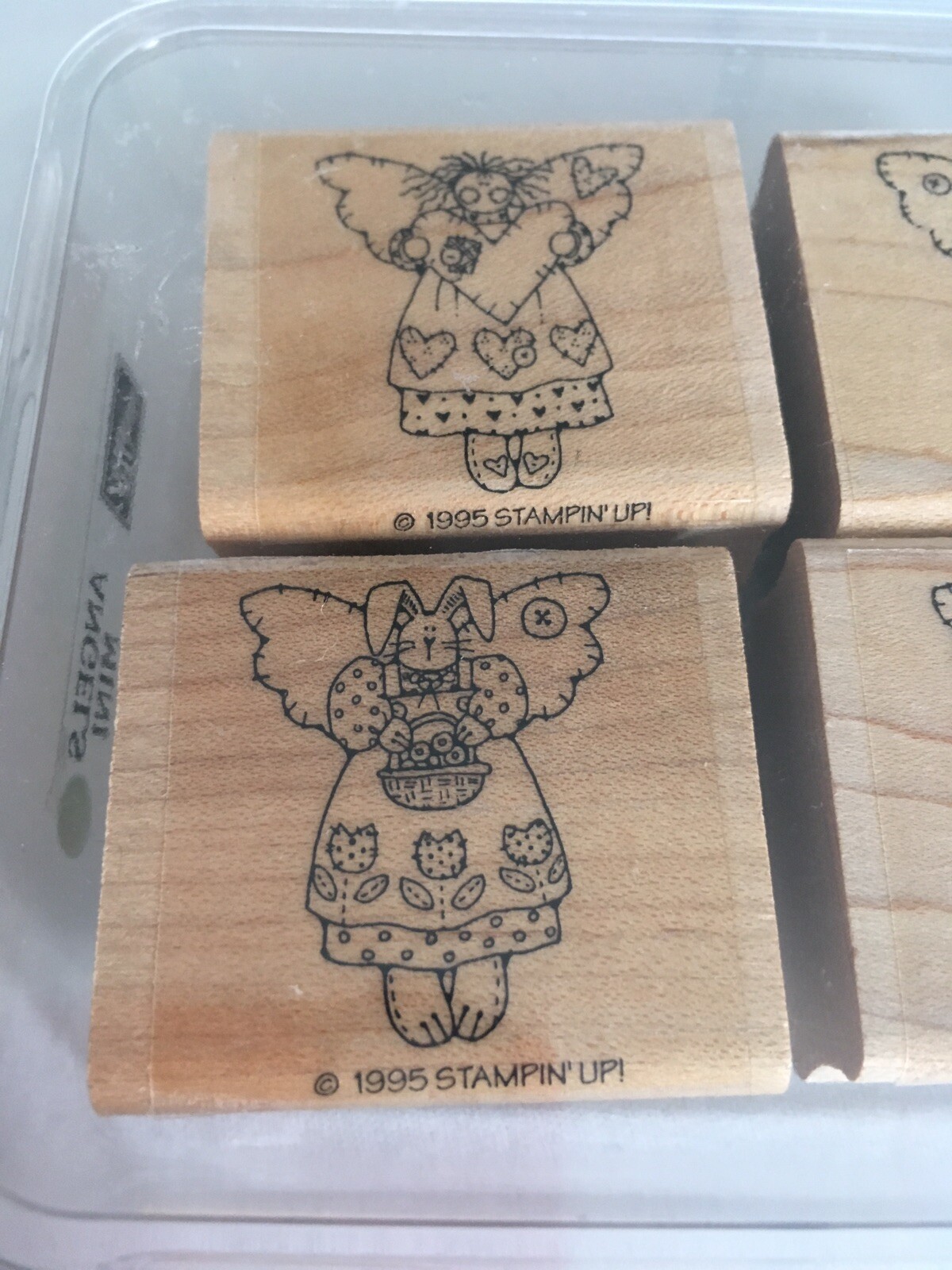 Stampin Up Rubber Stamp Set Angels Mini Rabbit Gardener Garden ...