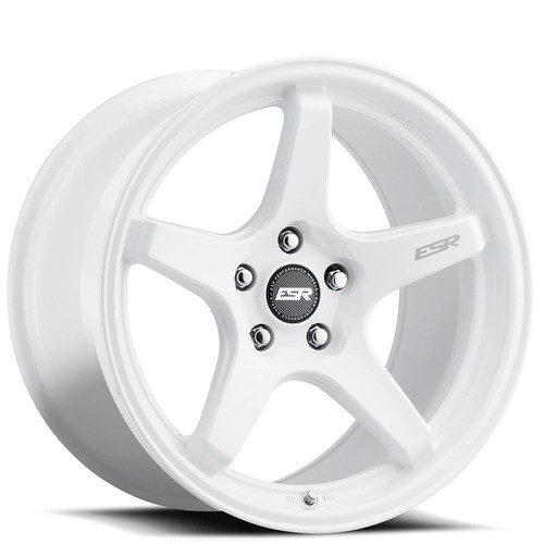 F18x8.5/R18x9.5" Staggered ESR Wheels AP5C Gloss White JDM Style Rims ...