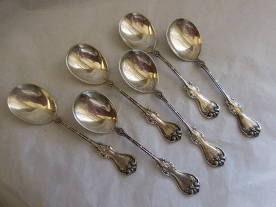 WHITING DUKE OF YORK 1900 SET 6 STERLING SILVER CHOCOLATE SPOONS 4 ...