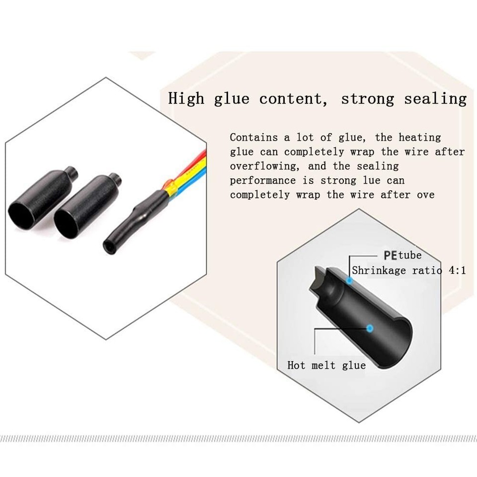 200PCS Waterproof Heat Shrink End Caps tubing Electrical Wire Cable ...
