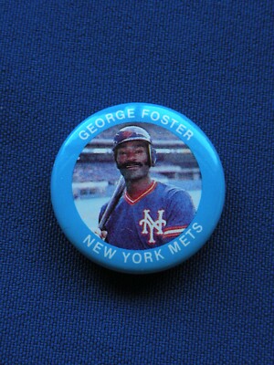 1984 Fun Foods Baseball Button George Foster New York Mets #46 MLB | eBay