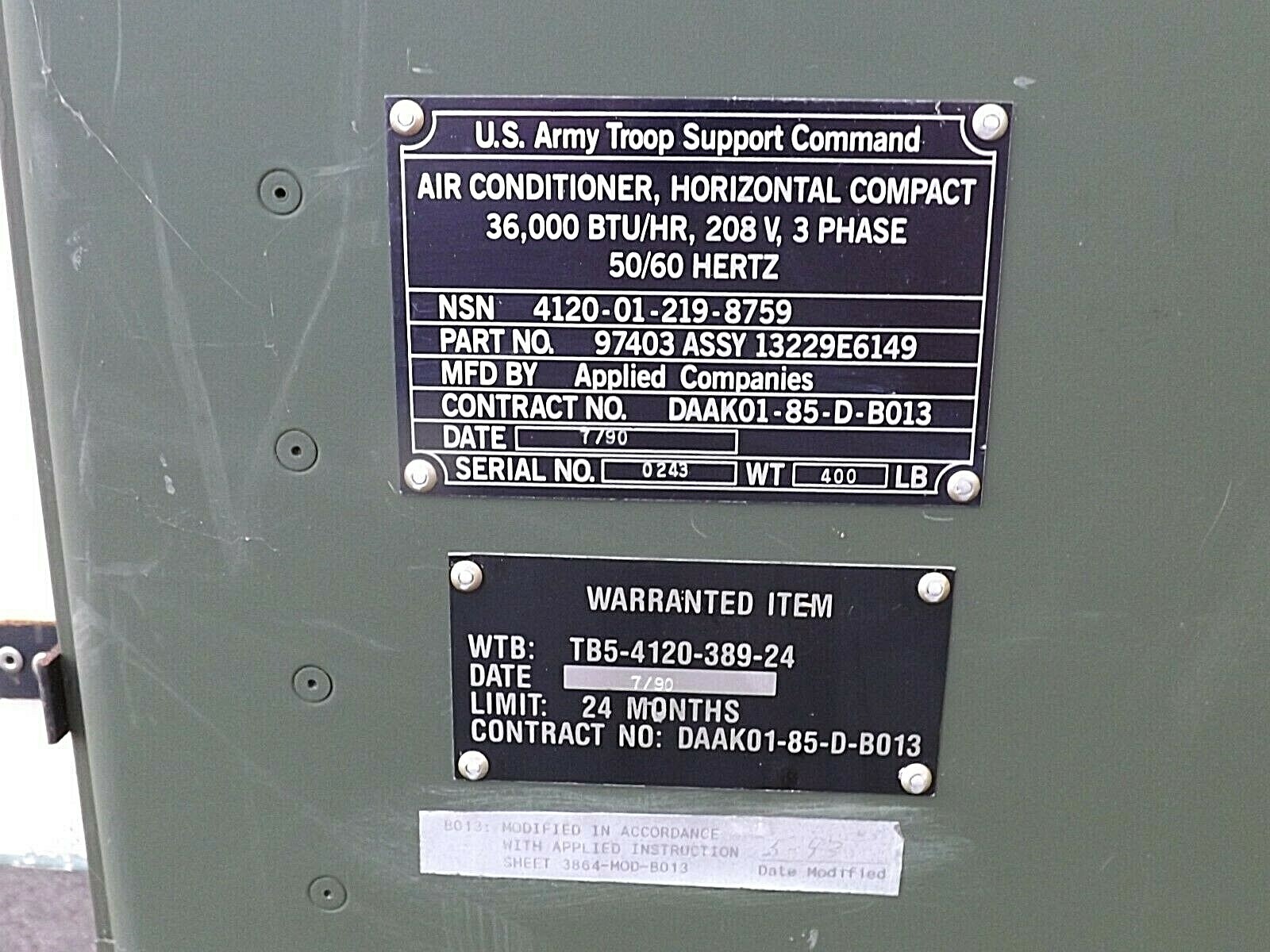 MILITARY HEAT&AIR CONDITIONER HORIZONAL COMPACT 36,000 BTU | eBay