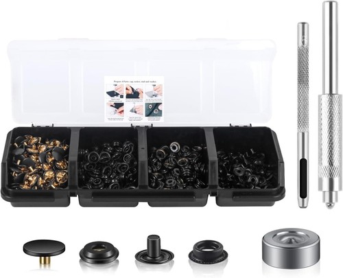 40 Pieces (10 Sets) Snap Fastener Kit Tool 5/8 inches (15mm) Black | eBay