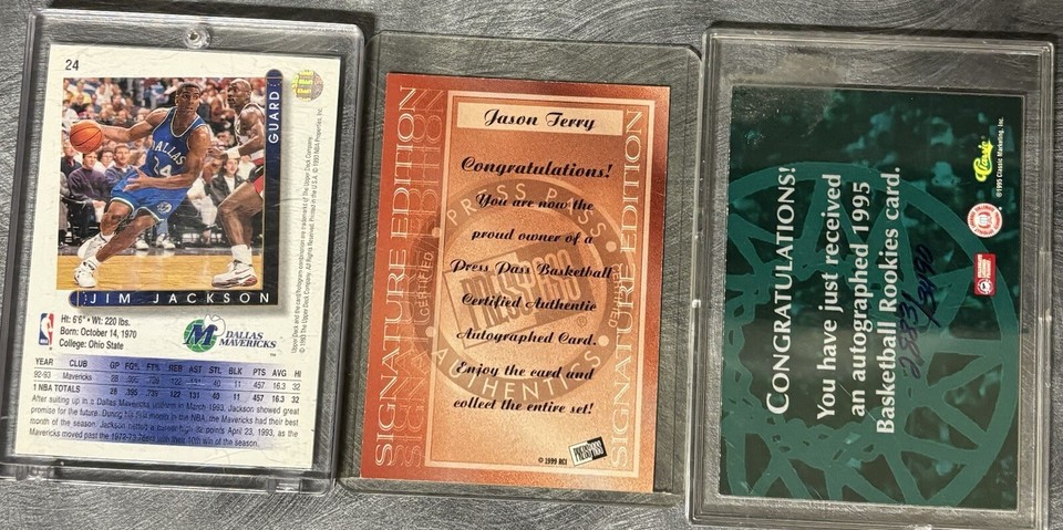 Jason Terry, Jim Jackson, Ronnie McMahan RC, 3 Card Auto Lot! | eBay