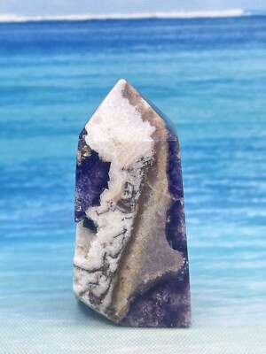 142G Natural 3” Amethyst Mix Calcite Tower Crystal Point Quartz Healing ...