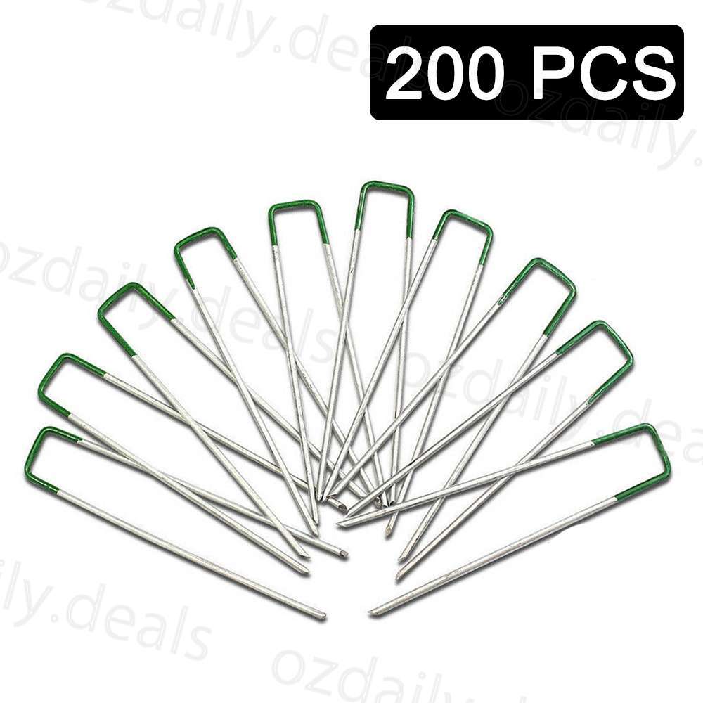 400X Artificial Grass Pins Turf Peg Synthetic Staple Fake Weedmat Lawn ...