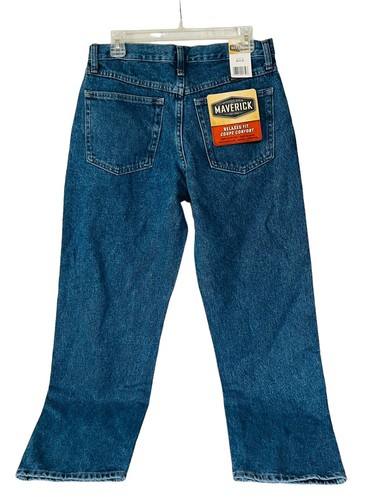 Maverick Relaxed Fit Blue Jeans Mens Straight Leg Opening Work Denim ...