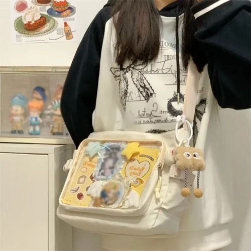 Canvas Shoulder Bag Transparent Tote Bag Casual Ita Bag Women | eBay ...