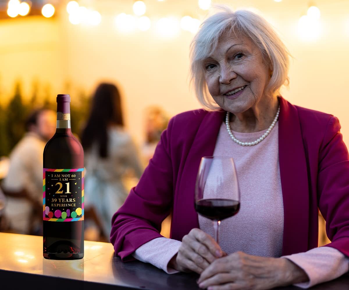 60th Birthday Wine Labels - Set of 6 Commemorative Nature 60th Birthday ...