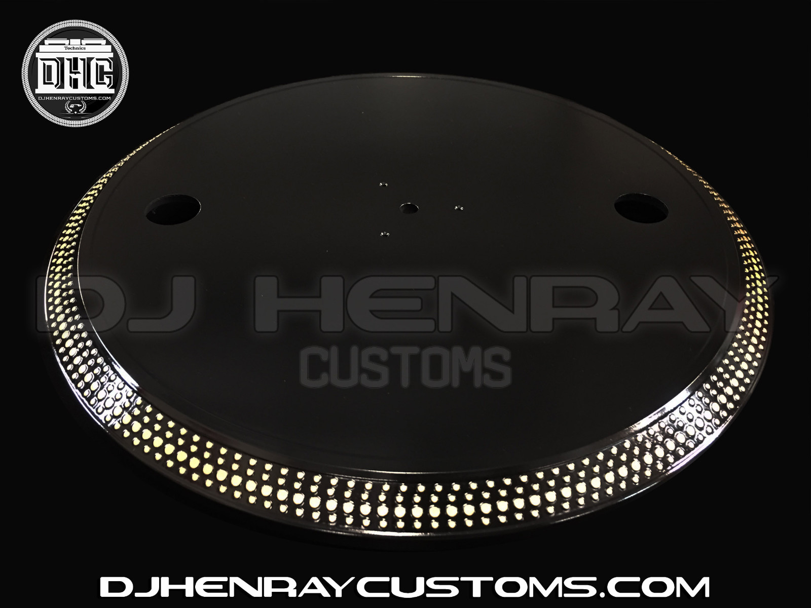 TECHNICS 1200 SERIES CUSTOM BLACK PLATTER W GOLD DOTS ...
