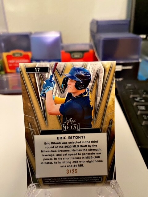 Eric Bitonti 2024 Leaf Metal Baseball Red /25 RC Brewers | eBay