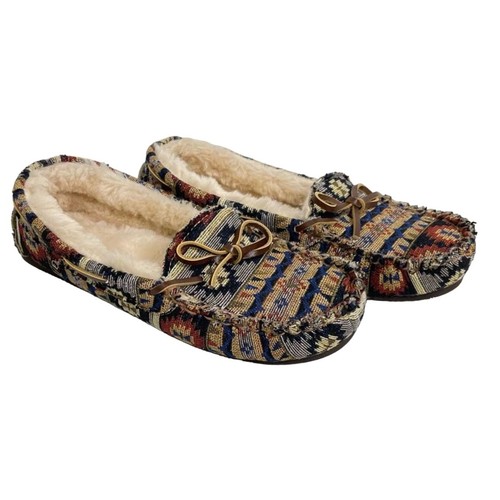 LAMO Britain Moc II Southwest Geometric Print Faux Fur Lined Moc ...