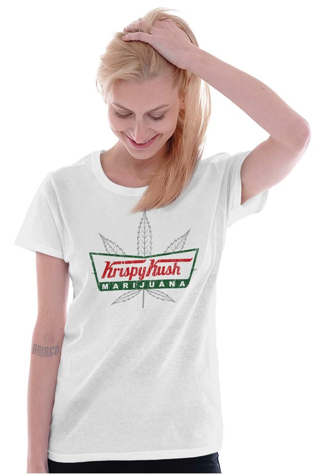 Krispy Kush Funny Marijuana Stoner Munchies Womens Top Junior Graphic ...