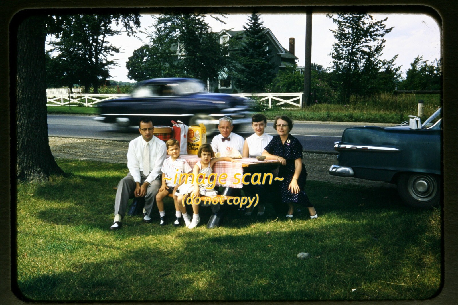 Women, Man, Cars, Red Dot Potato Chips near Howell in 1950's, Original ...
