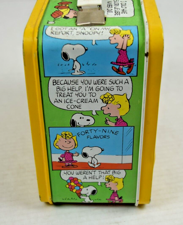 Vintage Peanuts Lunch Box 1960s Charlie Brown Baseball Snoopy Beagle ...