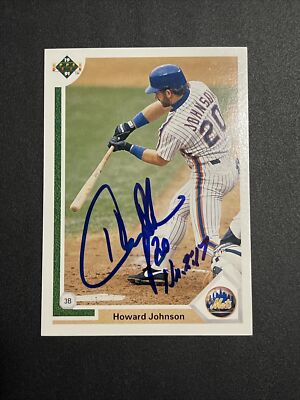 1991 UpperDeck Baseball HOWARD JOHNSON Autograph #124 - NO COA - Mets ...