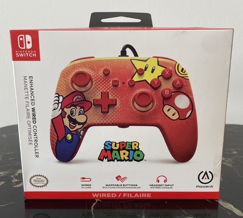 ⚡️Nintendo Switch Wired Remote controller Red/Gold Super Mario Edition ...