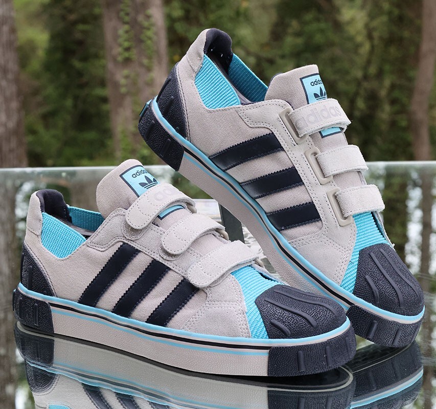 Vintage Adidas Shell Toe 2006 Men’s Size 9.5 Grey Blue 3 Straps Custom ...