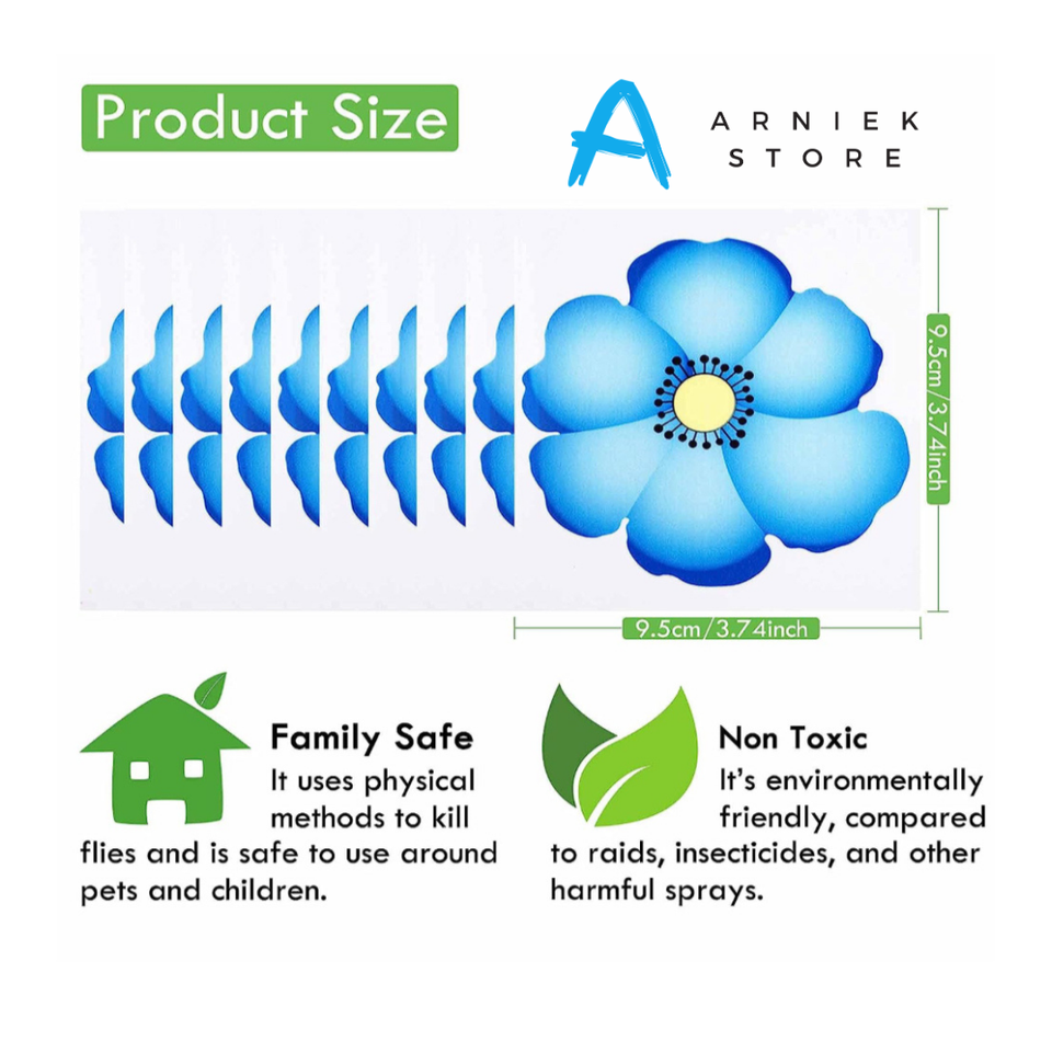 Flower Fly Trap Stickers Window Bug Catcher Insect Killer Sticky Paper ...