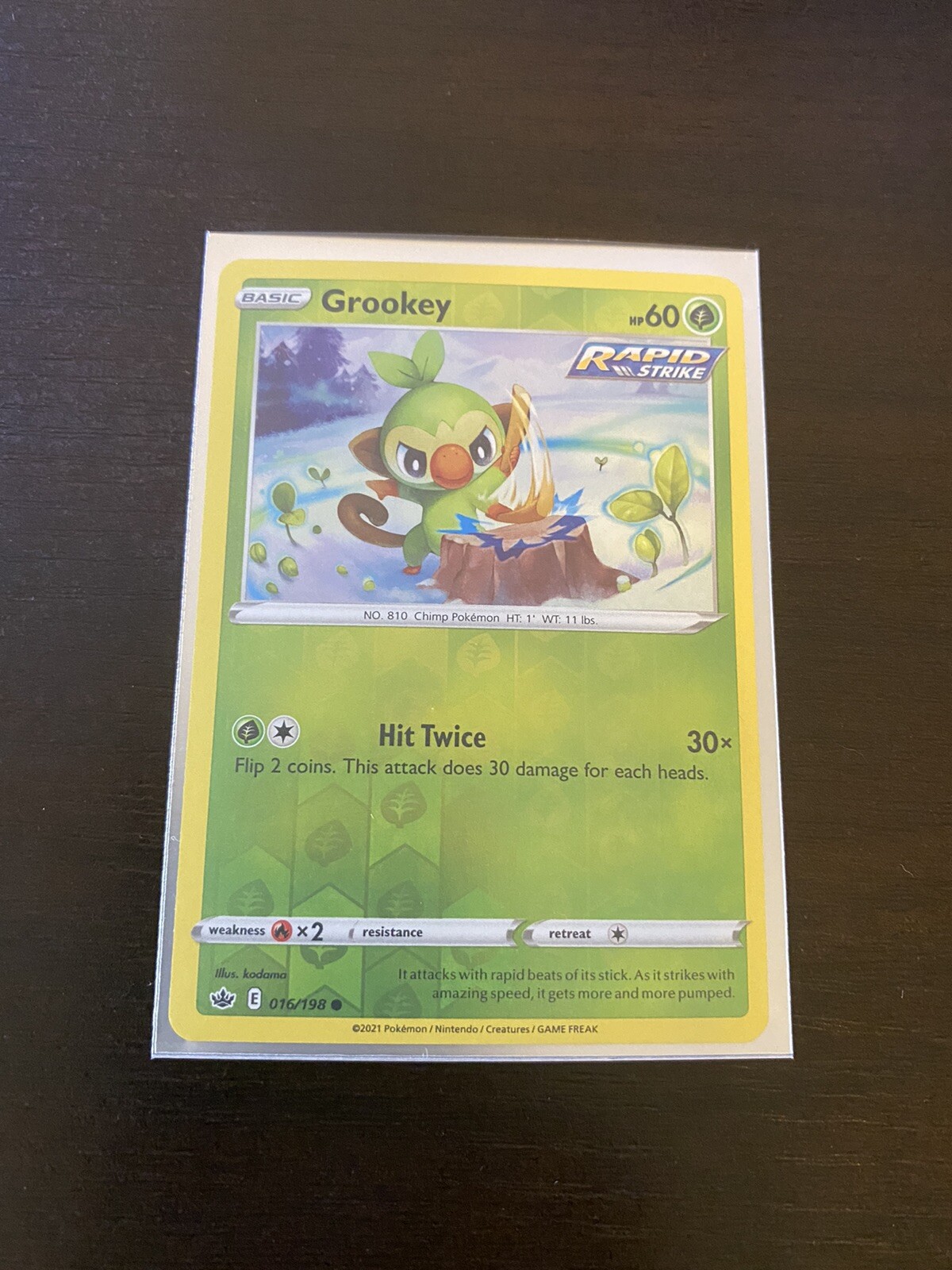 Pok%C3%A9mon+TCG+Grookey+Chilling+Reign+016%2F198+Reverse+Holo+Common ...