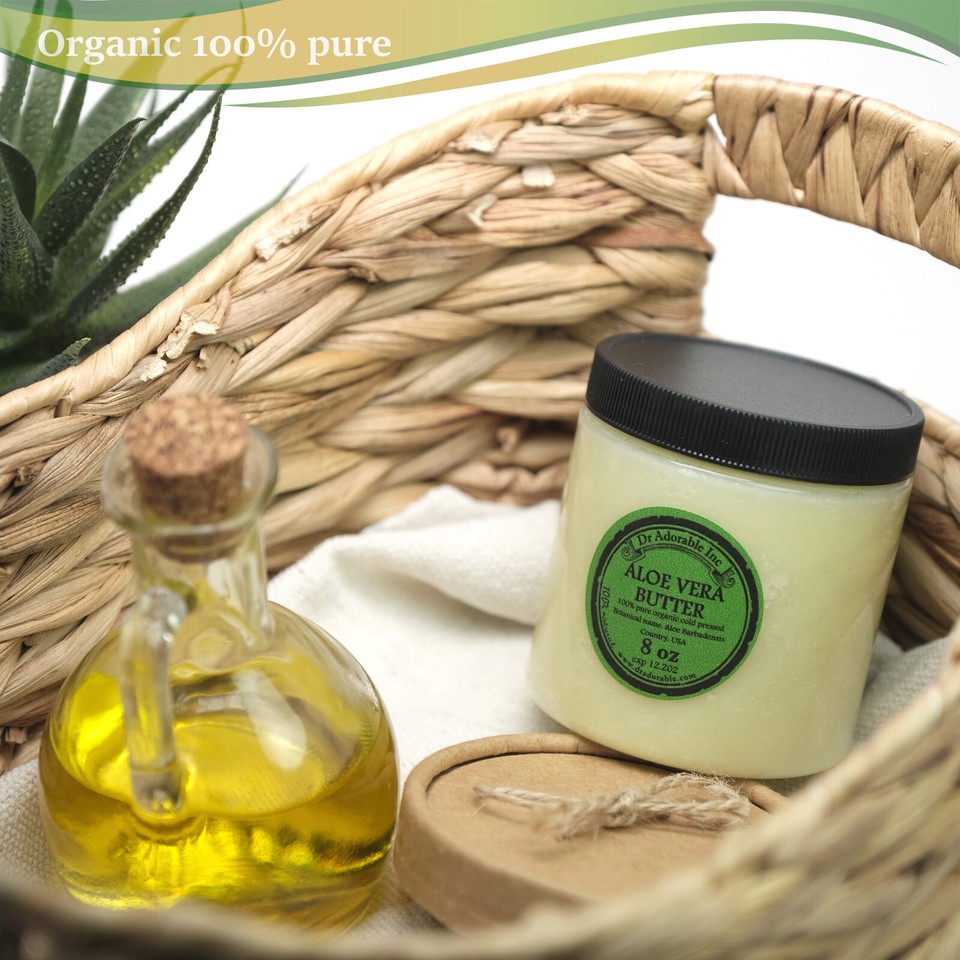 RAW ALOE VERA BUTTER ORGANIC COLD PRESSED PURE 2 OZ 4 OZ 8 OZ 12 OZ-12 ...