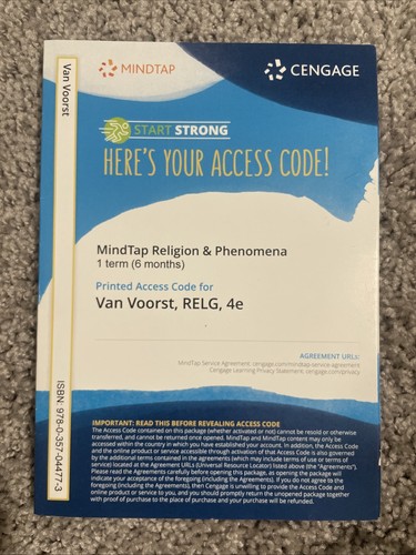 Mindtap Religion And Phenomena Van Voorst, RELG, 4e Access Code | eBay