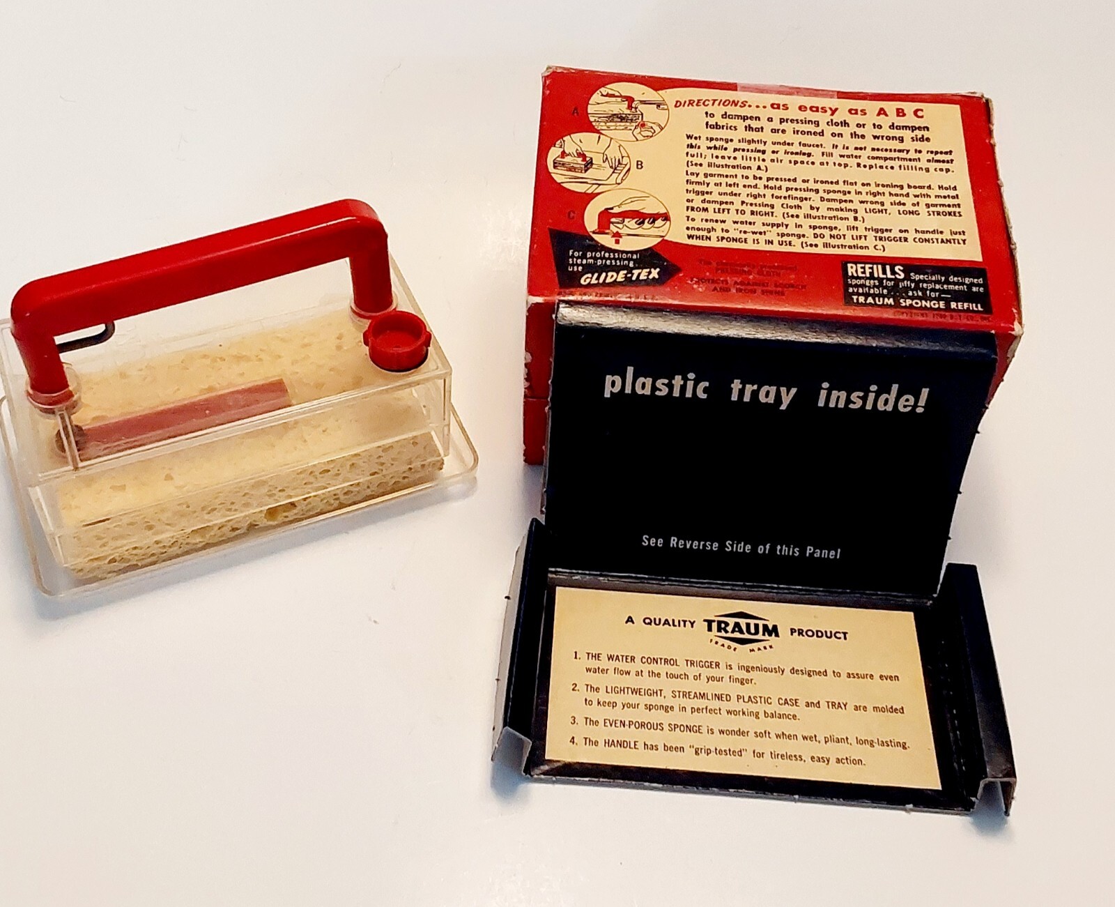 Vintage Novelty Gift - TRAUM Automatic Pressing Sponge w/Plastic Tray ...