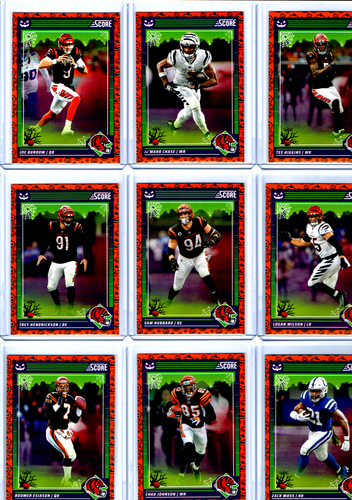 2024 Score A Treat Cincinnati Bengals Team Set 10 Base Cards Pumpkin ...