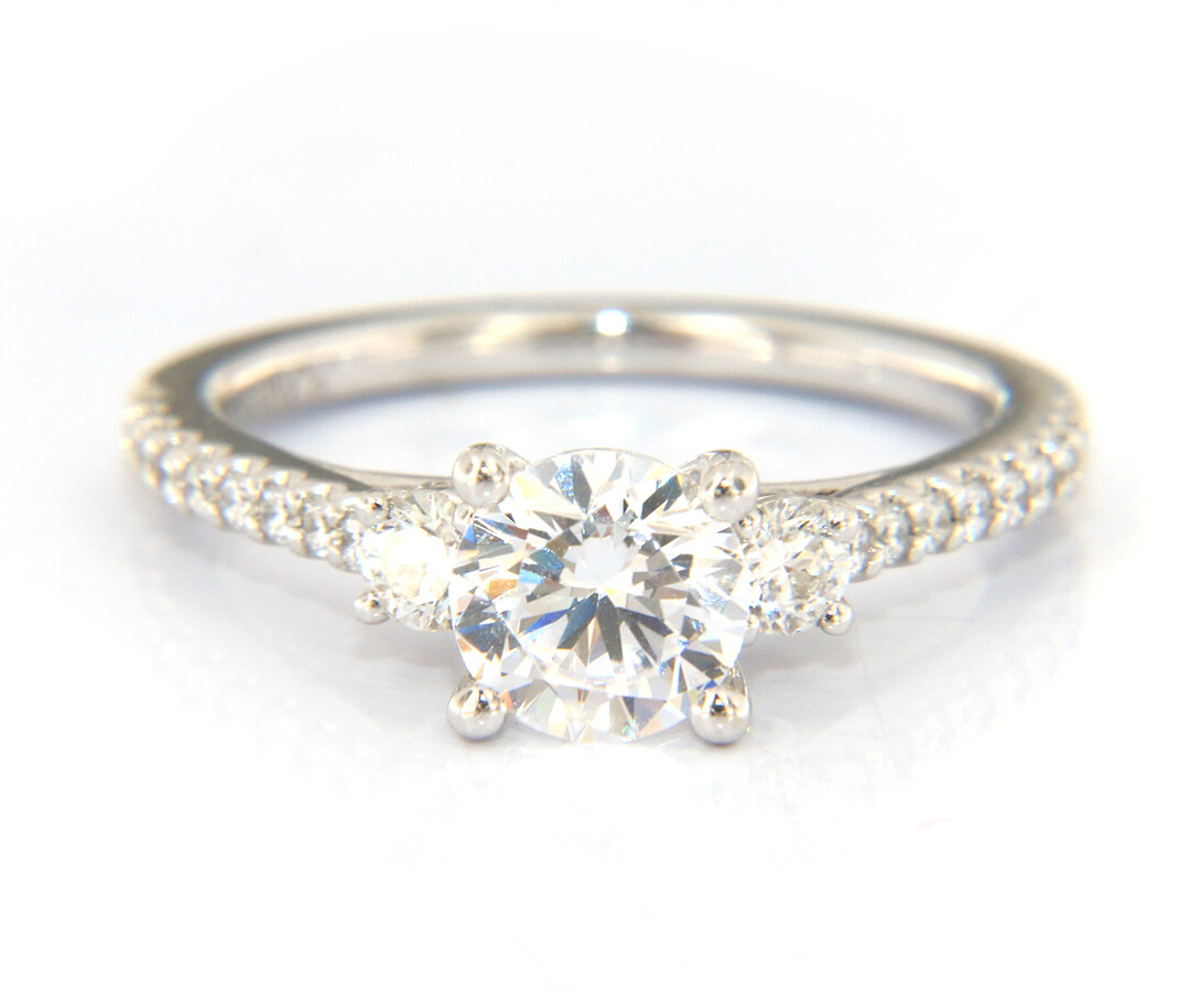 New Gabriel & Co. Diamond Three Stone Semi Mount Ring in 14K | eBay