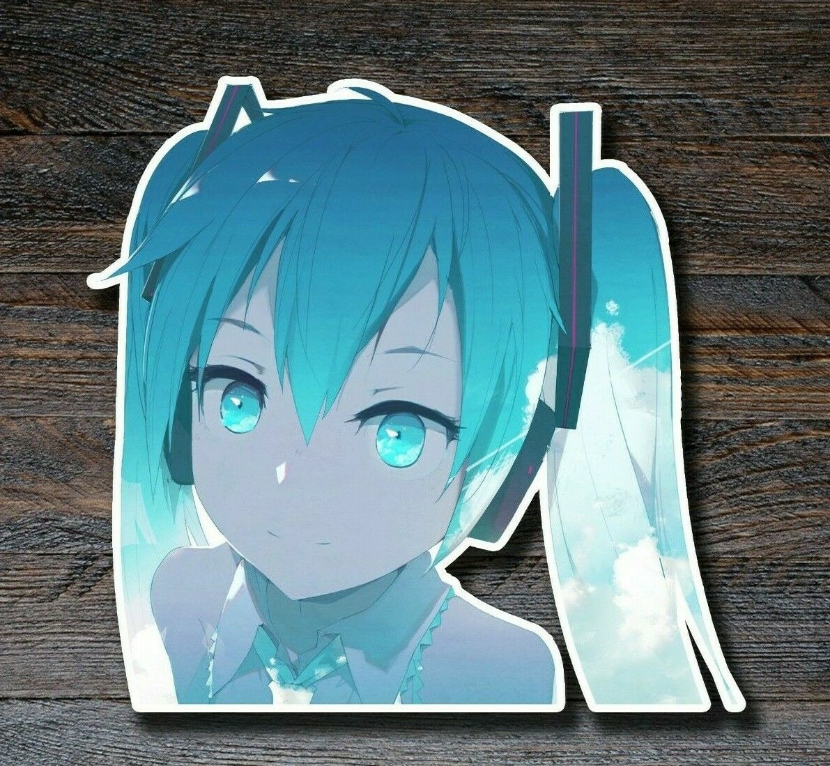 Hatsune Miku Vocaloid Clouds Peeker Car Window Peek Sticker Premium - 5 ...