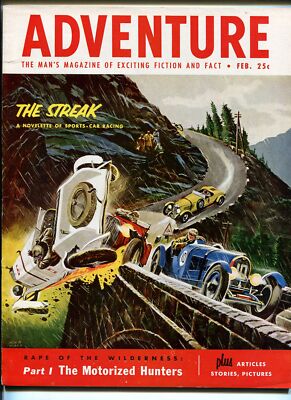 MAG: Adventure-2/1954-Herb Mott race crash cover-pulp fiction-Thurston ...